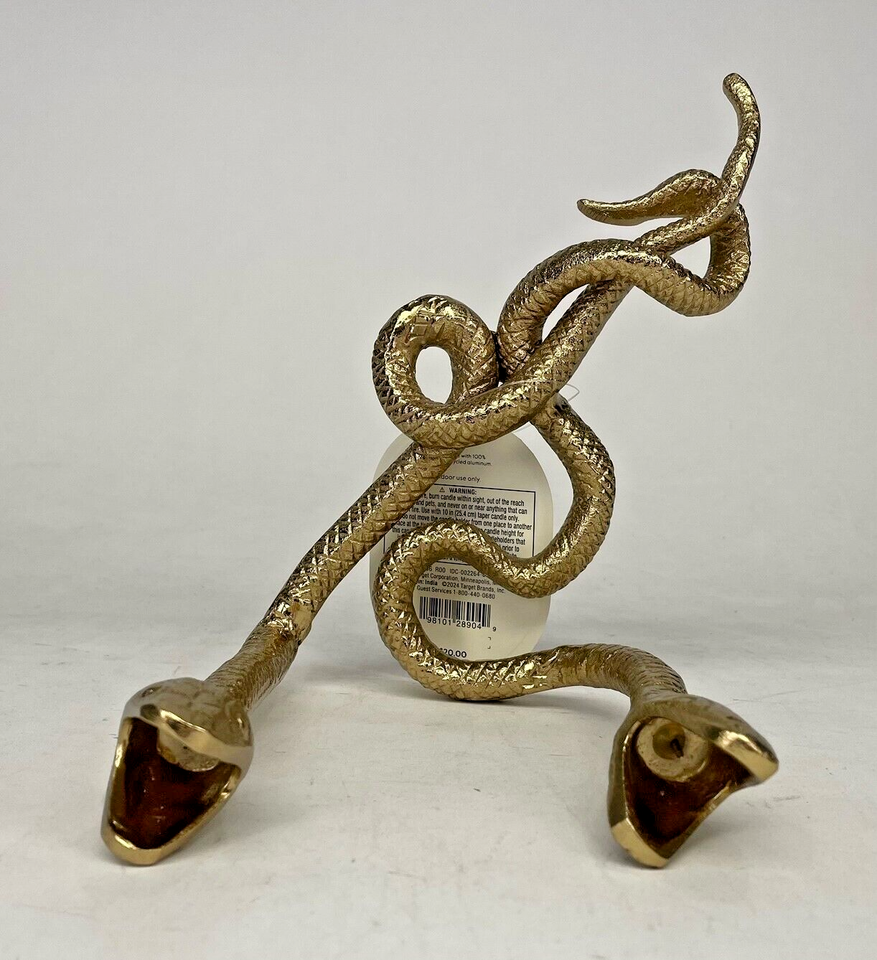 NEW! Threshold Brass Style Gold Aluminum Double Snake Taper Candle ...