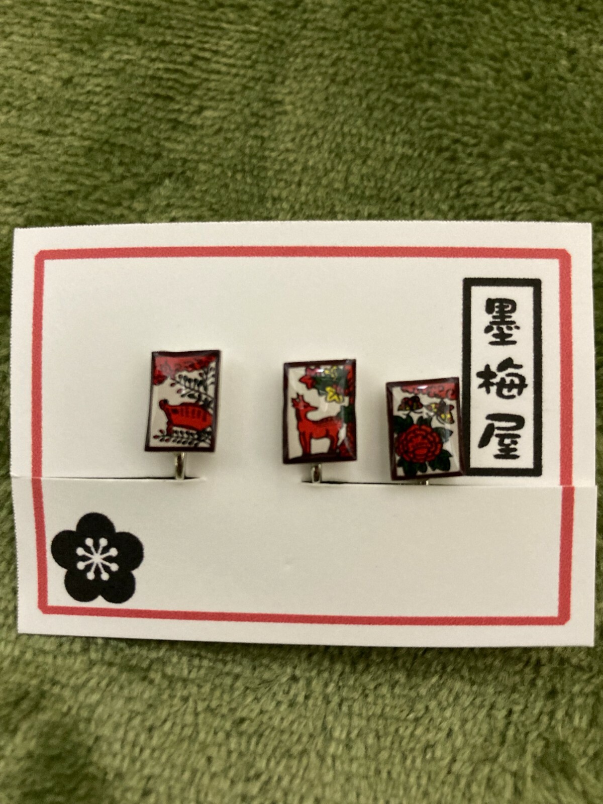 hanafuda earring boar deer flower Shipping from Japan New F/S | eBay
