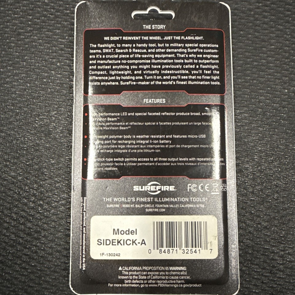 SureFire Sidekick LED Flashlight Triple Output Keychain Light 300 L ...