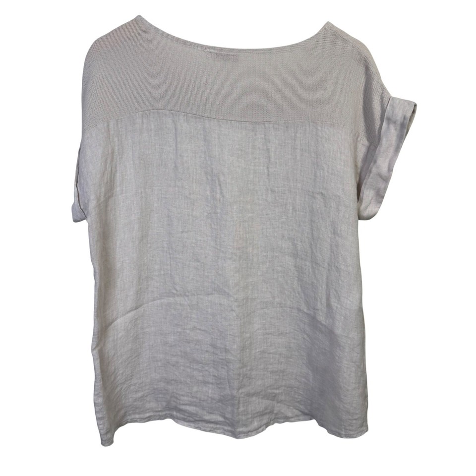 Bellambia Womens Top Small 100% Linen Beige Made in Italy Casual ...