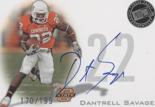 2008 Press Pass - Signings Dantrell Savage #PPS-DS Silver /199 (AU, RC ...