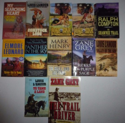 12Lot Real Westerns,Ralph Compton,Louis L'Amour,Zane Grey.Lone Star ...