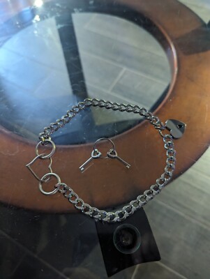 Stainless Steel Hand Made Heart Choker Collar With Keys Necklace Rave ...