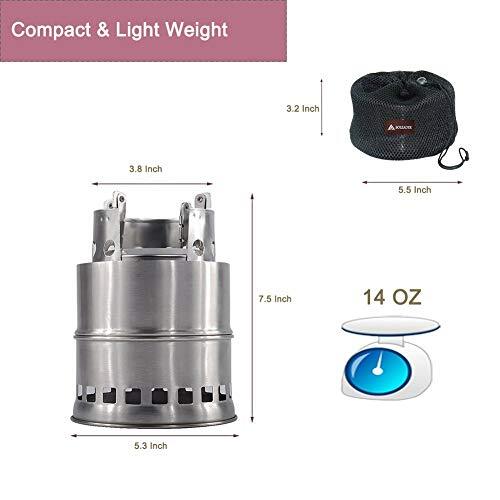 Portable Wood Burning Camp Stoves - Stainless Steel Compact Gasifier ...