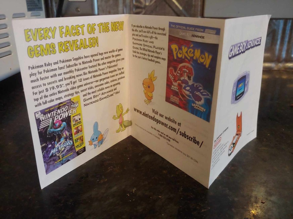NINTENDO POWER "Level Up" Game Boy Advance GBA Subscription Insert AGB ...