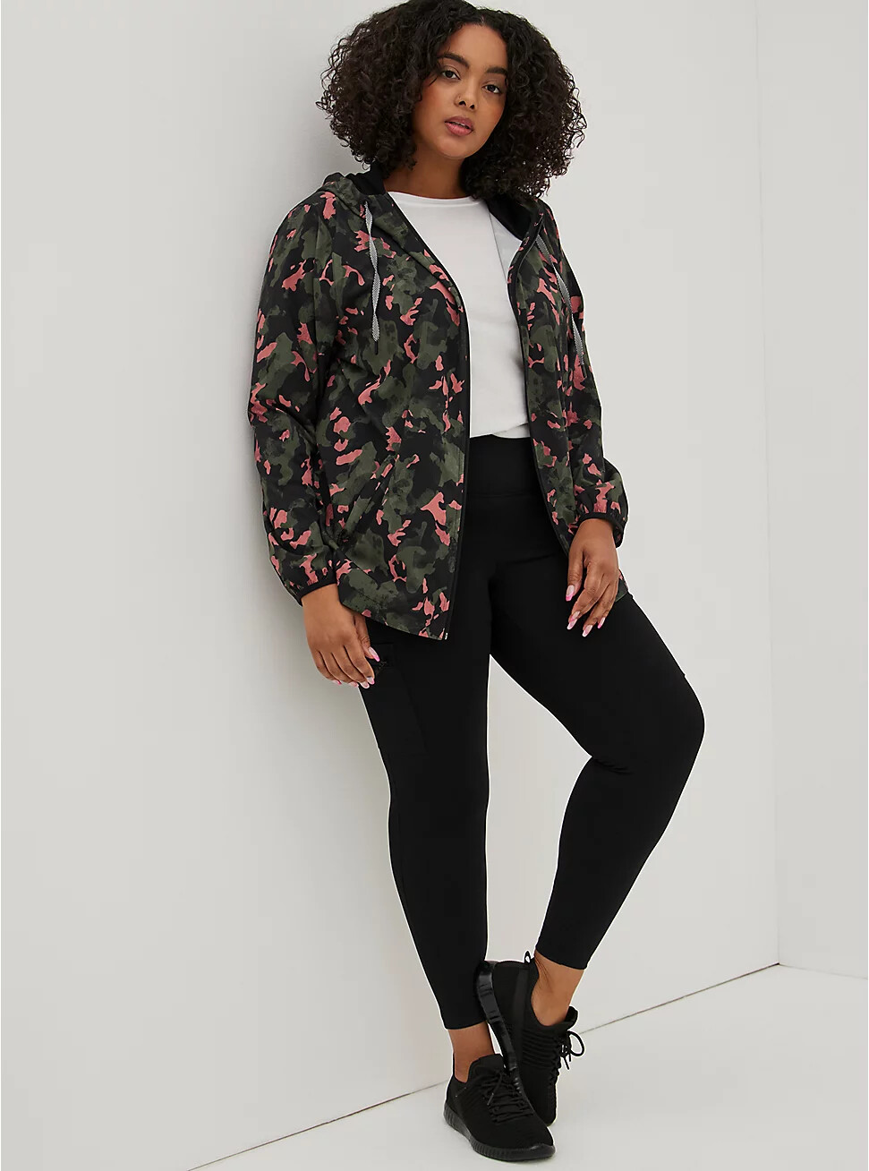 Torrid HAPPY CAMPER stretch woven light weight active jacket 1x 2x 3x ...