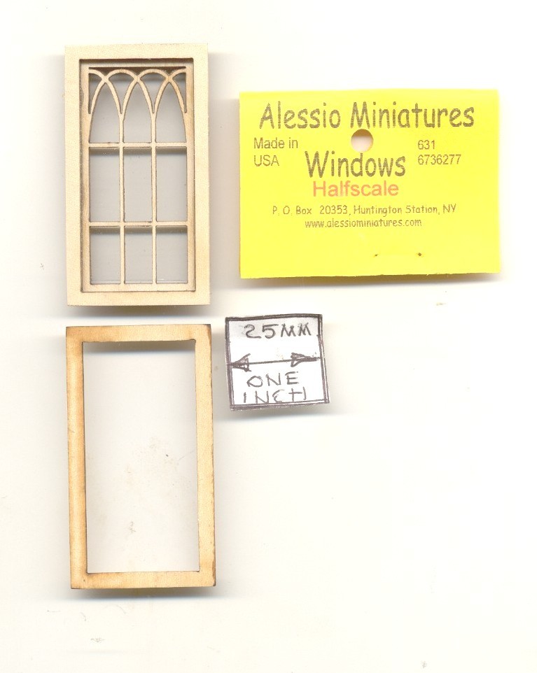 Half Scale - Arch Window 2117HS wood dollhouse miniature 1/24 scale USA ...
