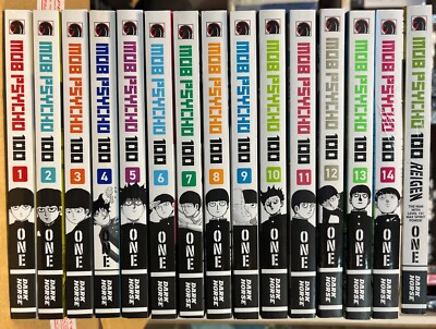 Mob Psycho 100 1-14 +Reigen Bonus Volume Manga English New 15 Books 10 ...