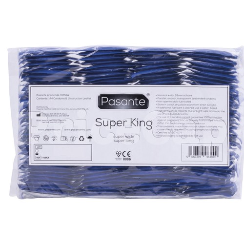 144 x Pasante Super King Condoms | Super Wide & Long | Big Size | CE ...