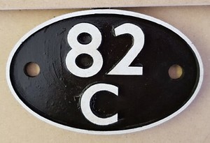 GWR/BR SWINDON SHED CODE 82C SCALE REPLICA NUMBER PLATE (1950 - 73) | eBay