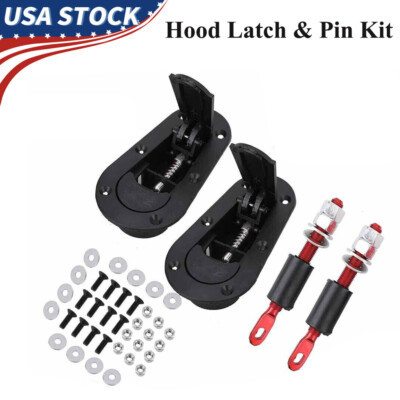 Universal Racing Car Quick Release Flush Mount Hood Latch Pin Locking ...