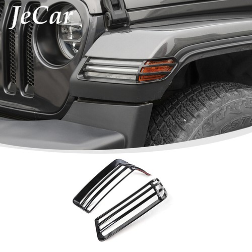 Black Front Eyebrow Light Lamp Guards Cover Trim For Jeep Wrangler JL ...