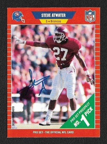 Steve Atwater Signed Autograph 1989 Pro Set Denver Broncos Rookie RC ...