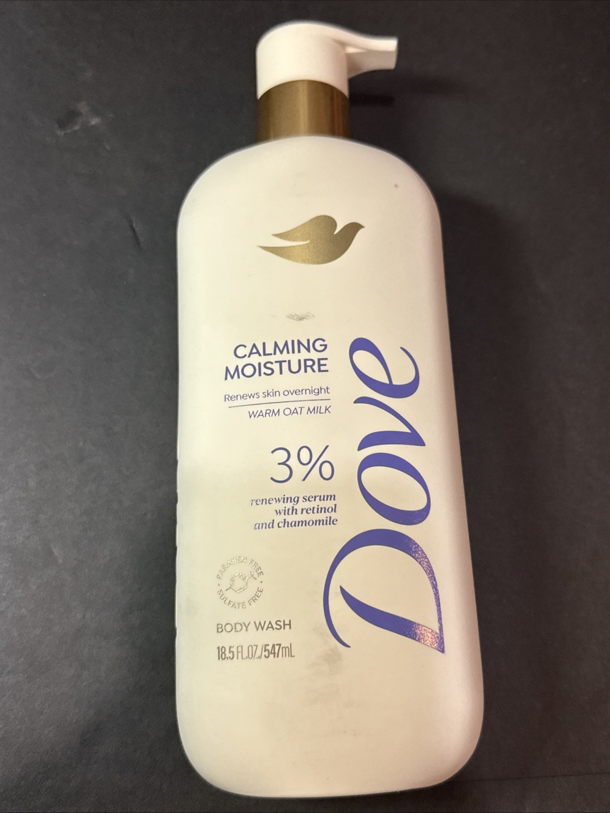 Dove Calming Moisture Body Wash 3% renewing serum w/ Retinol 18.5 Fl Oz ...