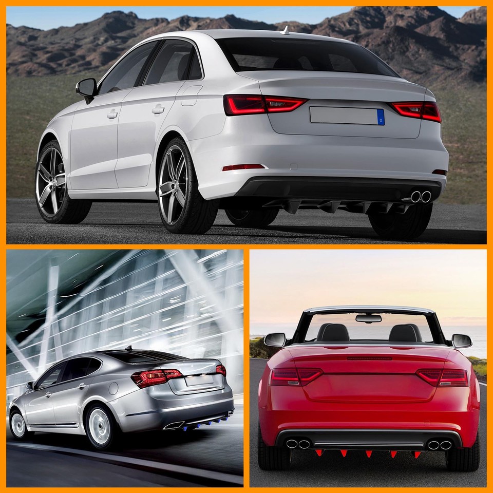 For VW Jetta MK6 MK7 GLI Rear Bumper Lips Diffuser Shark 5 Fins Spoiler ...