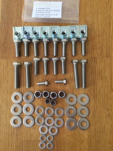 LAND ROVER DEFENDER STAINLESS STEEL WING FIXING KIT X 2 , NUTS BOLTS ...