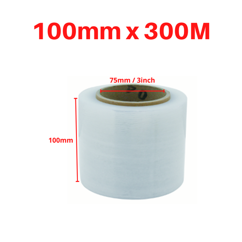 20x Roll Heavy Duty Stretch Bundling Film Mini Wrap 100mm x 300M CLEAR ...