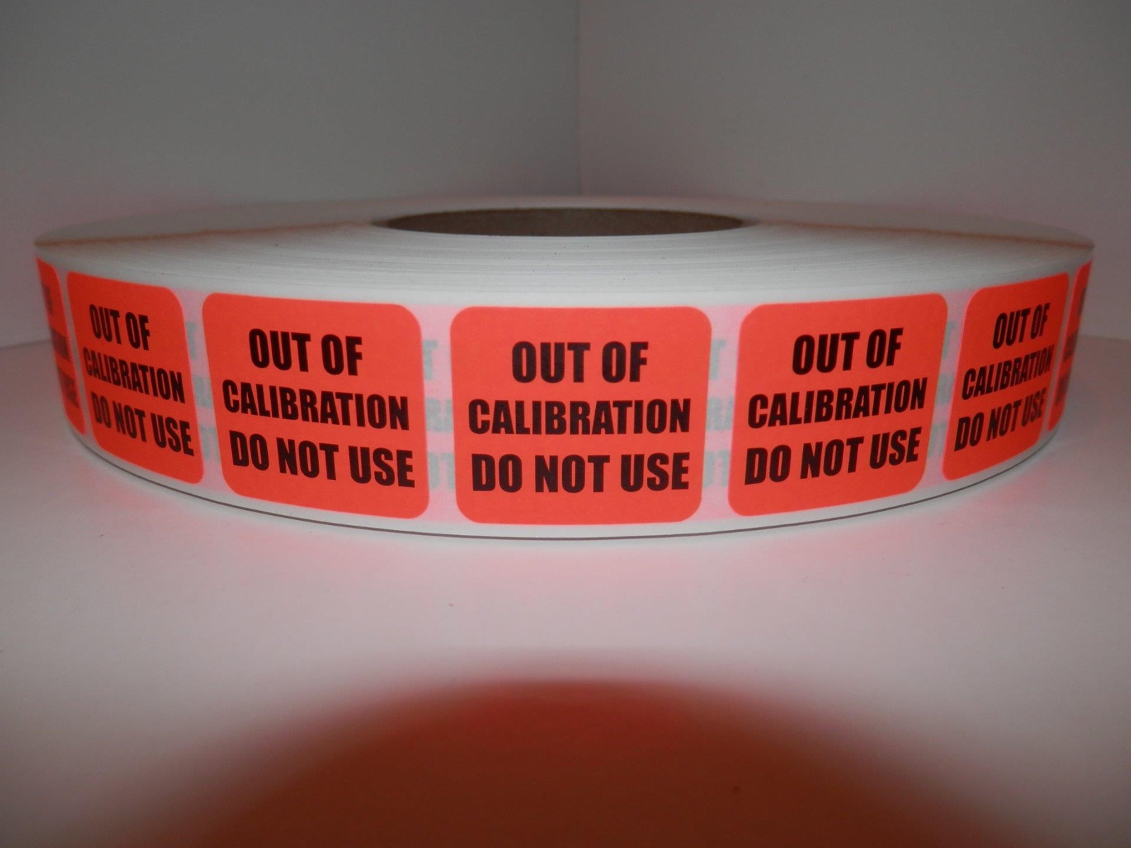 OUT OF CALIBRATION DO NOT USE 1X1.125 fluorescent red Sticker Label 250 ...