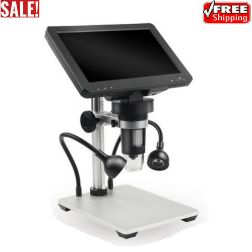 DM9 12MP 1200X HD Digital Microscope with 7" Screen Metal Stand Wired ...