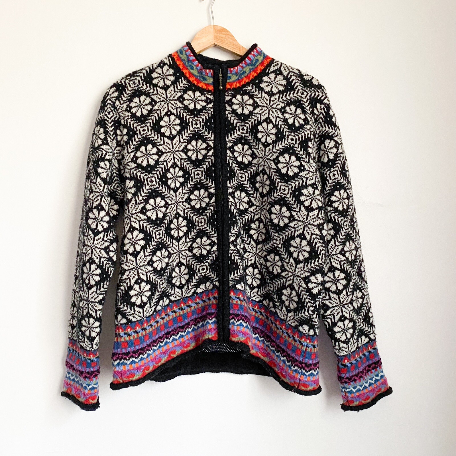 Icelandic Designs Nordic Fair Isle Zip-Up Wool Blend … - Gem