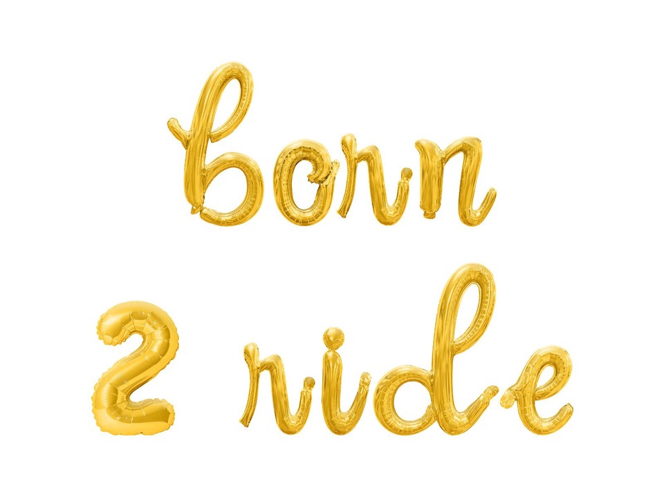 BORN 2 RIDE Cursive Letter Balloon Banner - 2nd Birthday Party ...