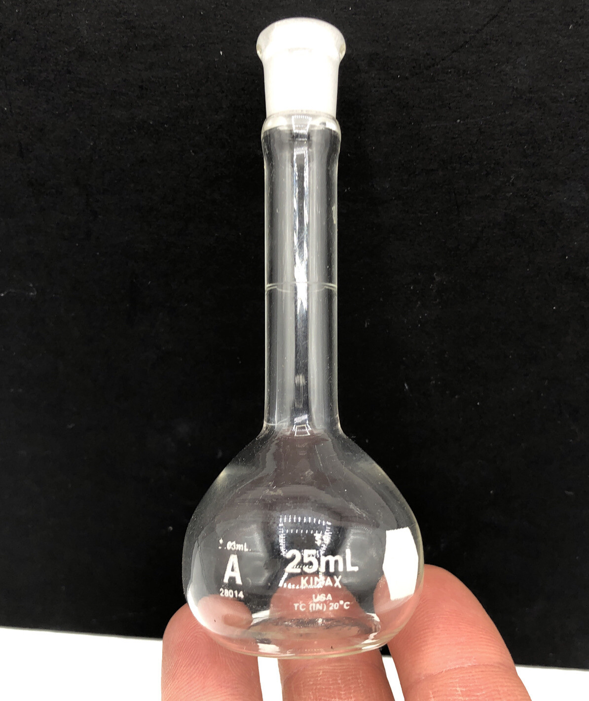 Kimble Kimax 25 mL Volumetric Glass A-28014 Flask Beaker No Stopper | eBay