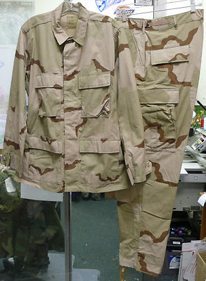US ARMY BDU COAT TROUSERS DESERT CAMO DCU SHIRT PANT SET RIPSTOP REAL ...