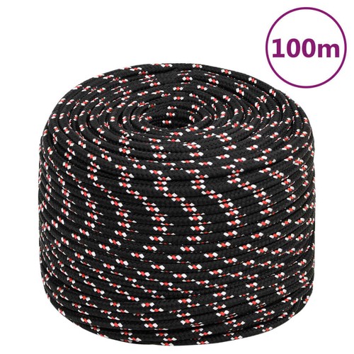 Boat Rope Black 10mm 100M Polypropylene Braid Marine Yacht Sailing ...