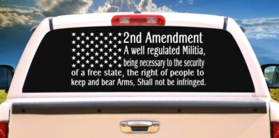 American flag 2ND Amendment Vinyl USA Decal Sticker Truck Window ...