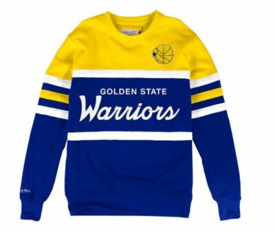 Mitchell and Ness Head Coach Crew GOLDEN STATE WARRIOR new yellow blue ...