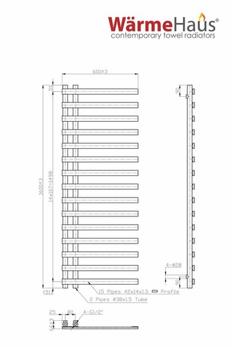 Designer Chrome Bathroom Electric Heated Towel Rail Rad Radiator 1600 x ...