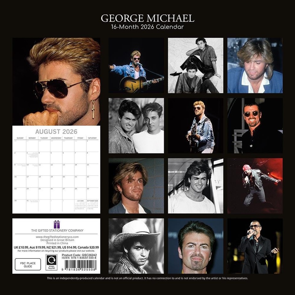 George Michael 2026 Wall Calendar, Tribute to the Legendary Singer Gift ...