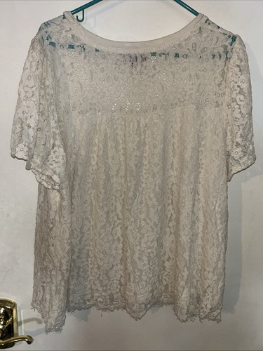 MODERN WORKS WHITE LACE TOP SIZE 2X | eBay