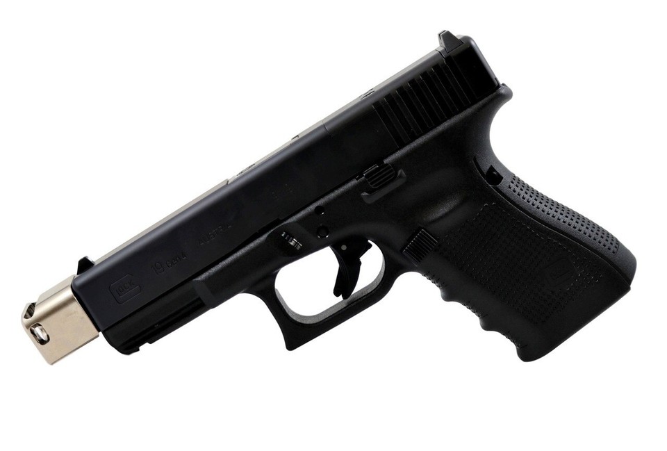 Micro Compensator Anodized Chrome Alum for Glock 9mm, 1/2x28, Mod 17,19 ...