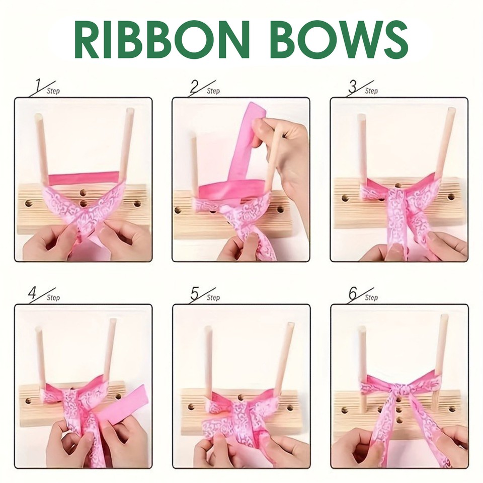 Wooden Bow Maker Tool for Ribbon Wreaths Gift Christmas Bows DIY Craft ...