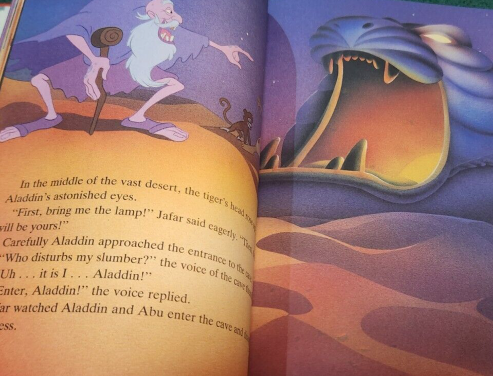 1992 Walt Disney ALADDIN Mouse Works Oversized Hardcover Twin Books ...