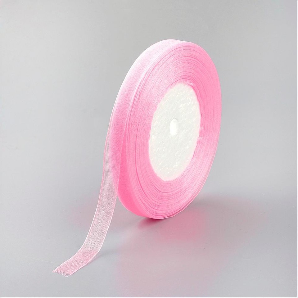 Sheer Organza Ribbon 12mm Pink 45 Mtr Roll | eBay