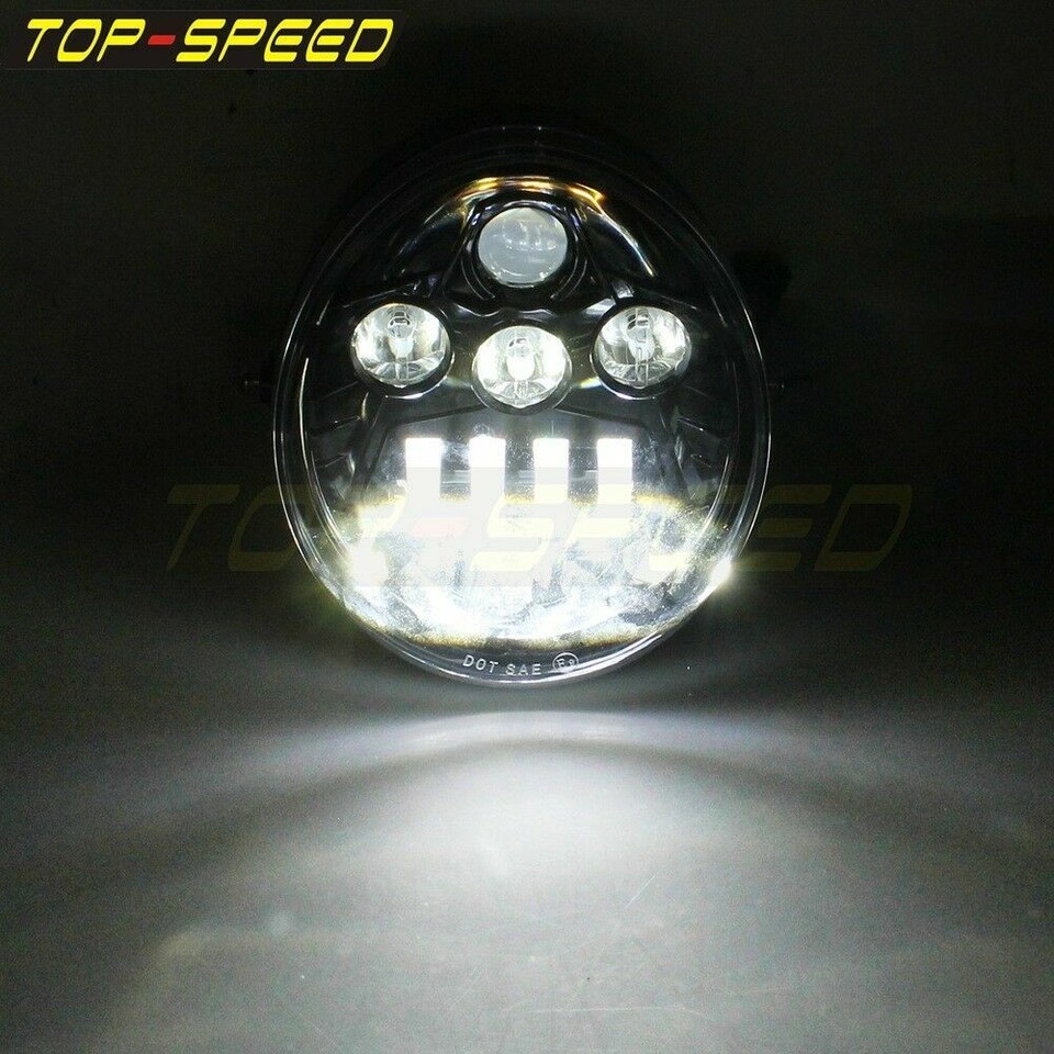 DOT Approved LED Headlight Hi/Lo Projector For Harley Street Rod V-ROD ...