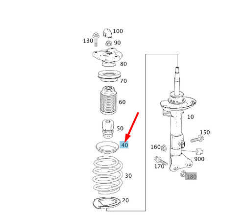 2008-2014 Mercedes-Benz C-Class W204 Front Top Coil Spring Shim ...