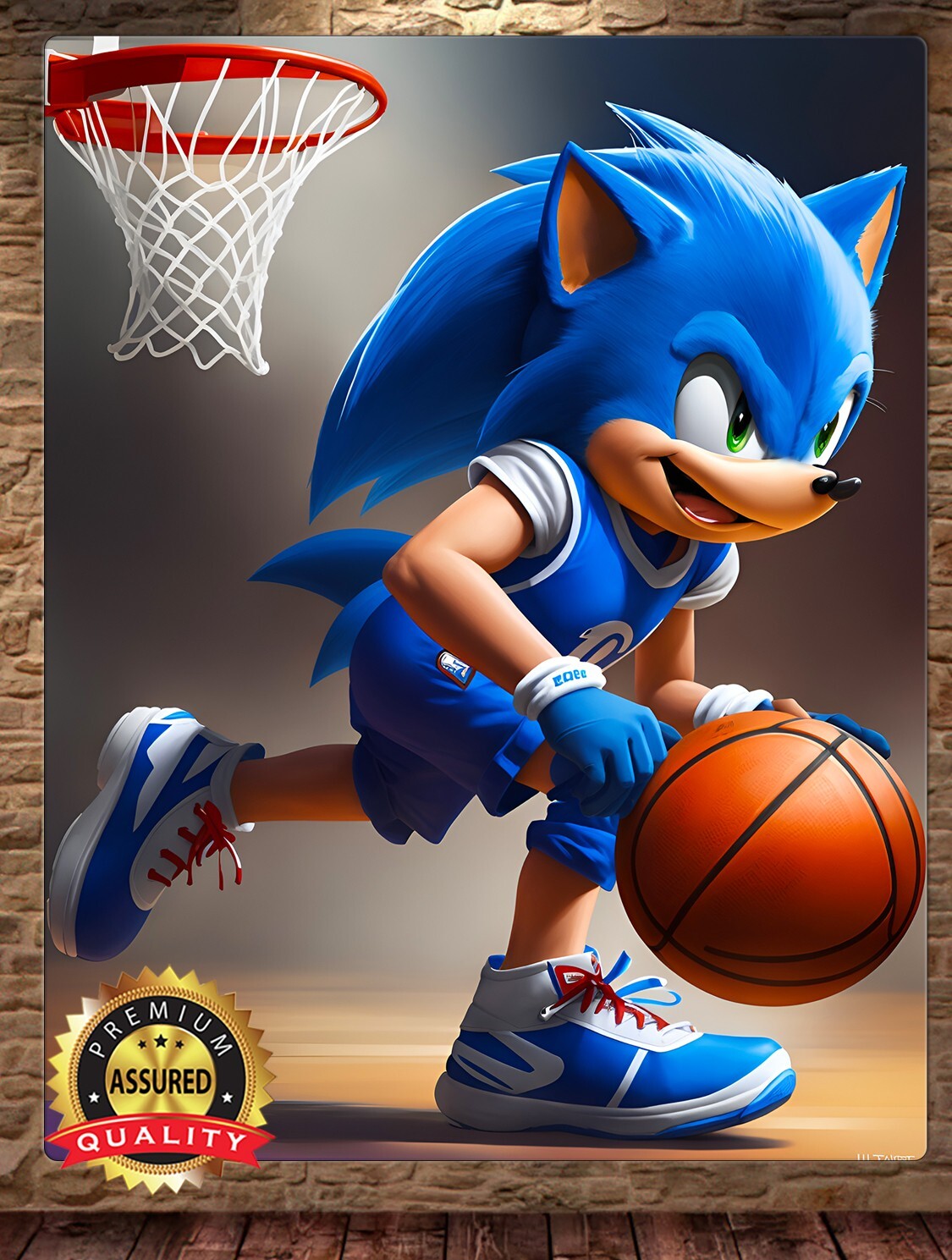 Sonic The Hedgehog - Painting - Basketball Star - Nintendo - Metal Sign ...