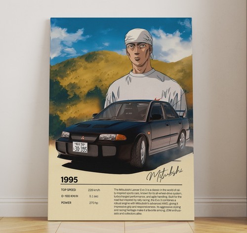 Initial D Collection: Iconic Characters & Cars - A1/A2/A3/A4 Canvas ...