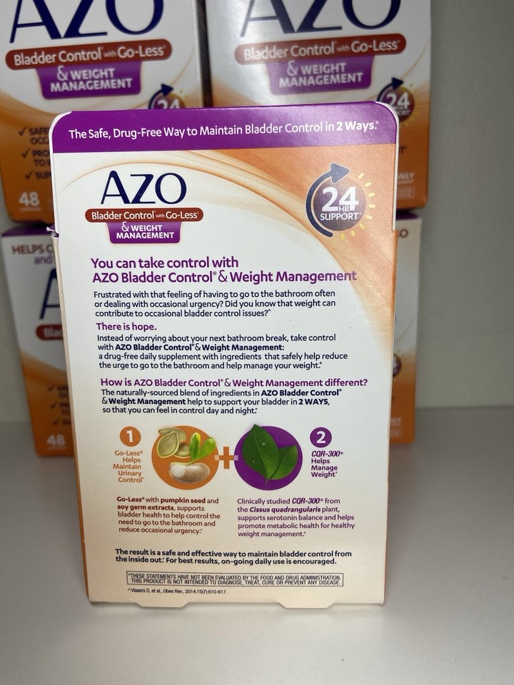 Azo Bladder Control Go-Less & Weight Management 48 Capsules Exp 9/26 ...