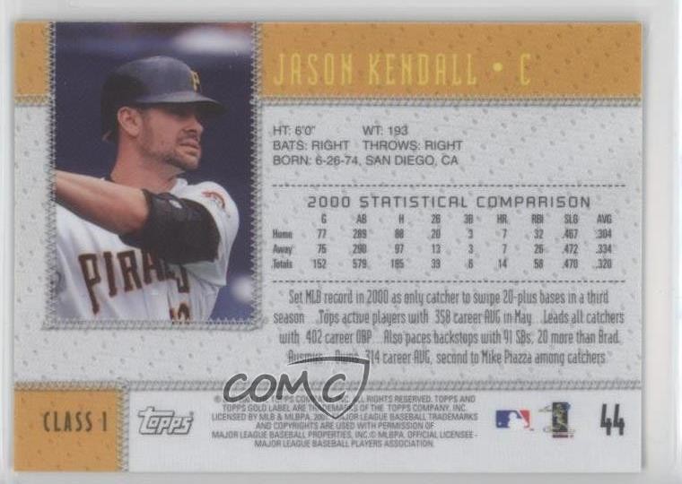 2001 Topps Gold Label Class 1 Jason Kendall #44 xz4 | eBay