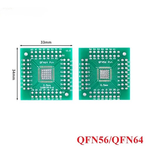 5PCS QFN56/QFN64 Transfer Board Adapter, PCB SMD to DIP56/DIP64 DIP Pin ...