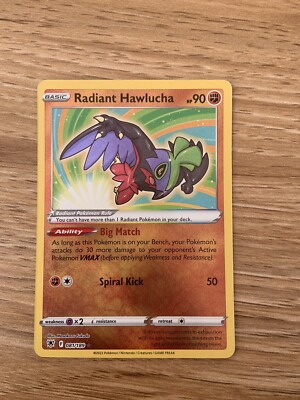 Radiant Hawlucha | 081/189 | Astral Radiance | HOLO | MINT | Pokemon ...