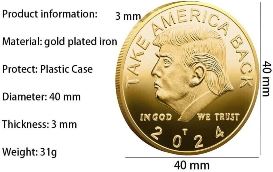 Trump Commemorative Coins WRFLC 2024 Commemorative Coin Set - 3-Piece ...