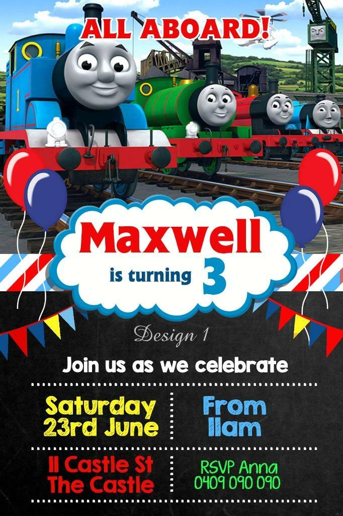 Thomas The Train 3rd Birthday Invitations