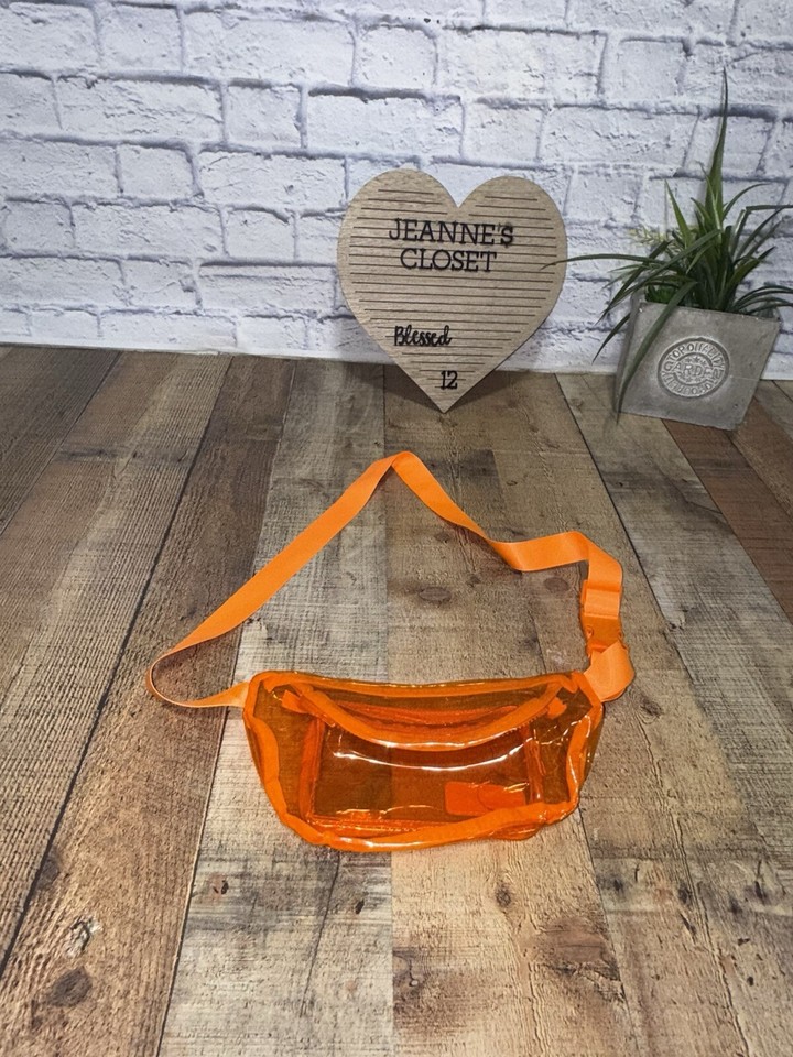 Dunkin Donuts Fanny Pack Bum Bag Hip Pack Orange Neon Clear Logo ...