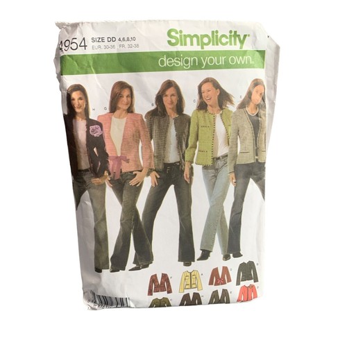 Simplicity 4954 Women's Jacket Sewing Pattern Sizes 4-10 | eBay