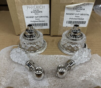 Pair - Phylrich K181 Regent Cut Crystal Faucet Handle in Polished ...